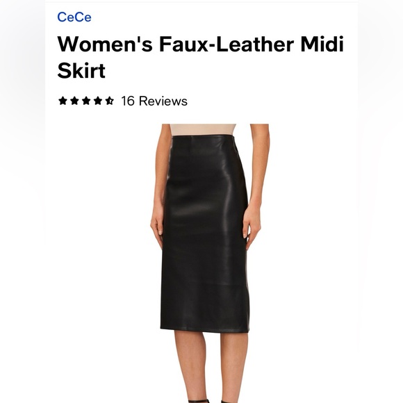 CeCe | Skirts | Cece Brand Vegan Leather Midi Skirt Xs | Poshmark